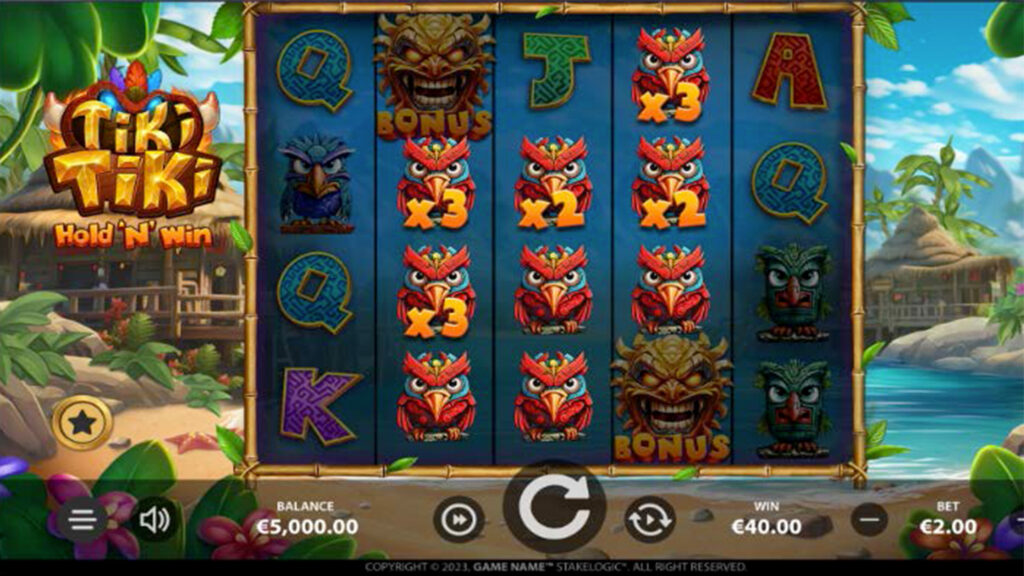 Play Tiki Tiki Hold ‘N’ Win Slot Demo by Stakelogic